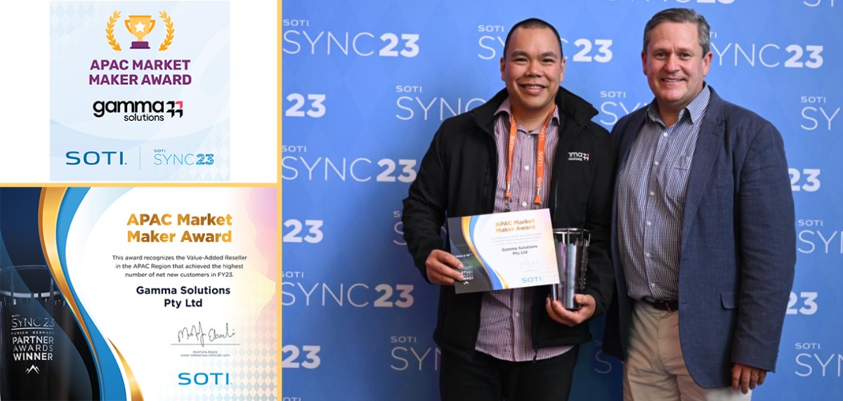 Gamma Solutions Wins APAC Market Maker Award at SOTI SYNC23